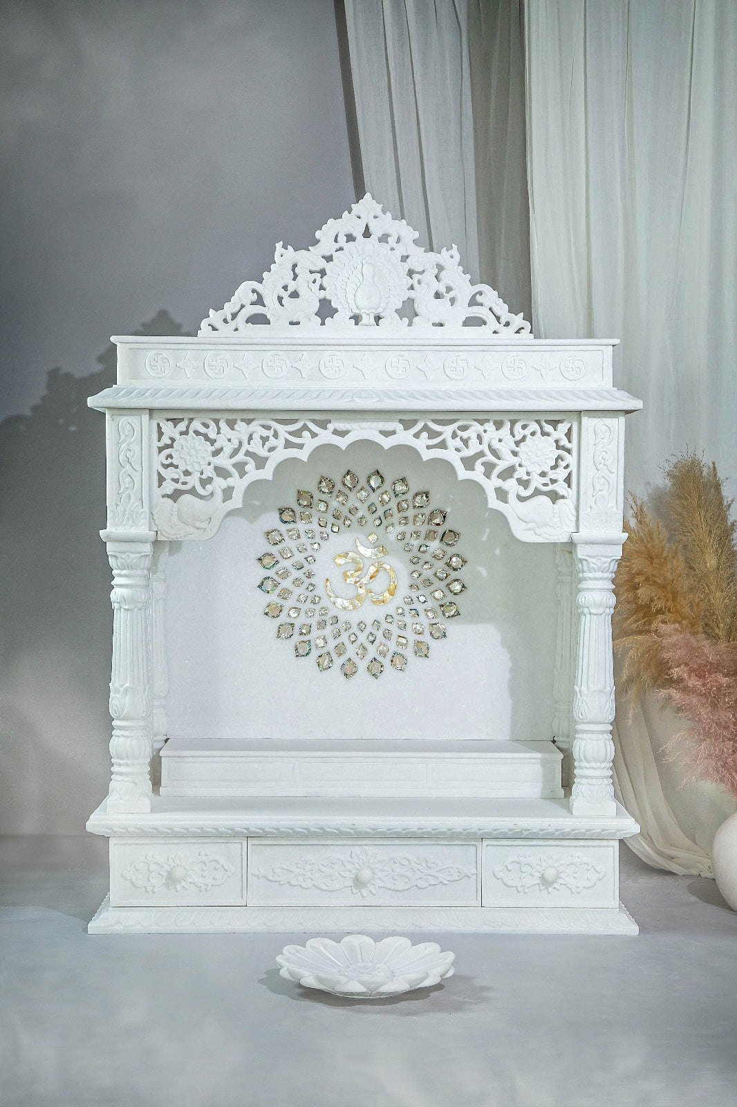 Om by Shwet | Pure Makrana White Marble Mandir for Home